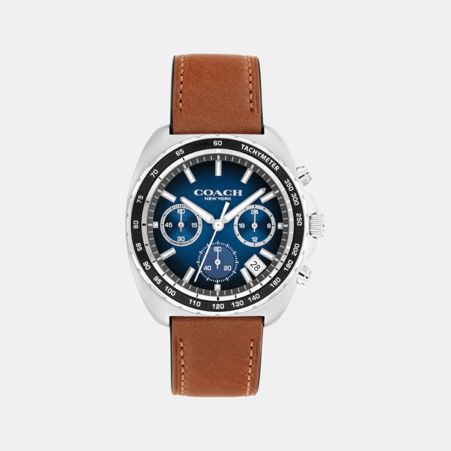 Coach Charter Men Blue Chronograph Leather Watch 14602741 – Just In Time