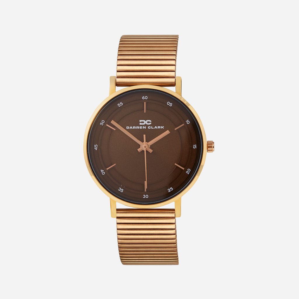 Darren Clark Men Brown Stainless Steel Watch 1013C-E0306 – Just In Time