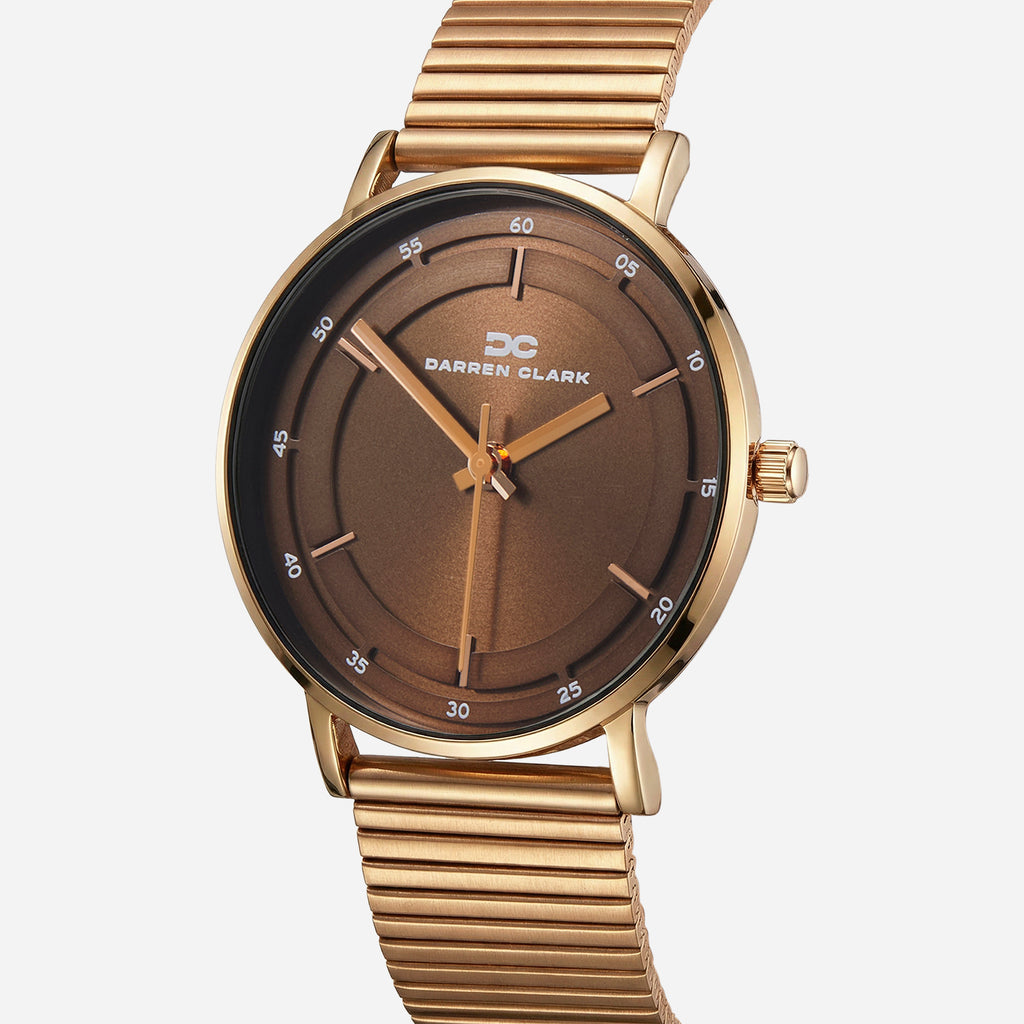 Darren Clark Men Brown Stainless Steel Watch 1013C-E0306 – Just In Time