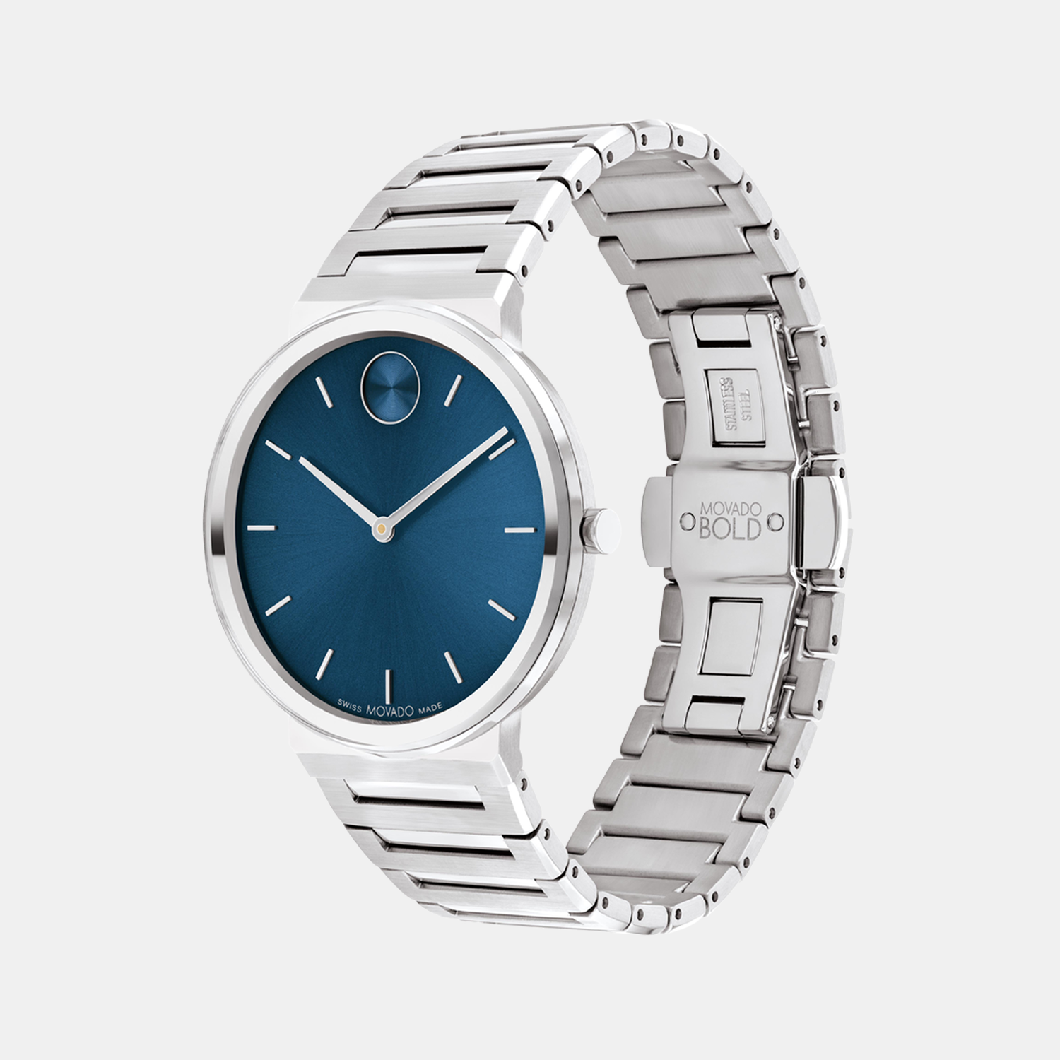 Movado Bold Men Quartz Blue Dial Analog Stainless Steel Watch 3601201 ...