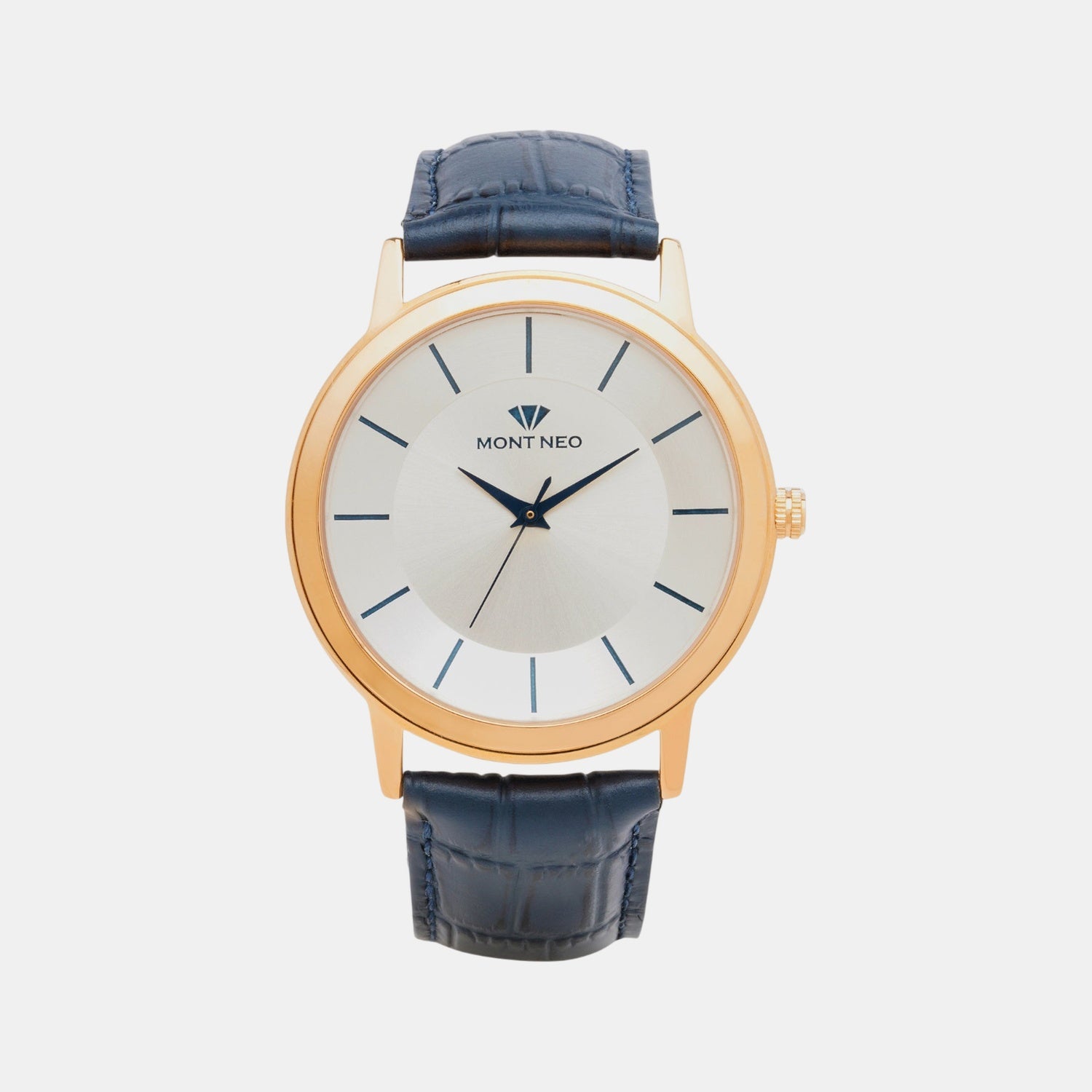 Mont Neo Men Silver Leather Watch 8003T-L3303 – Just In Time