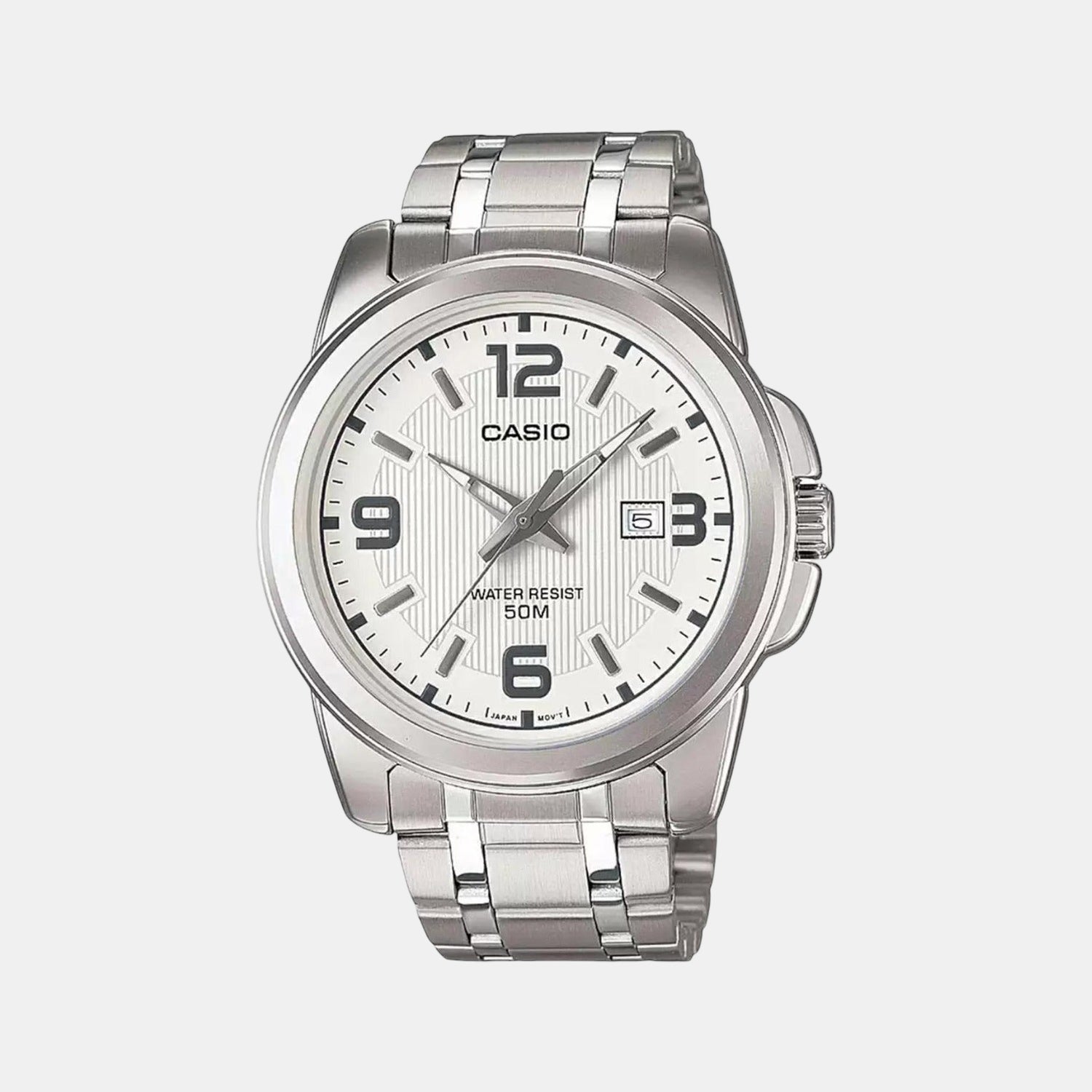 Casio Enticer Men White Stainless Steel Watch A552 – Just In Time