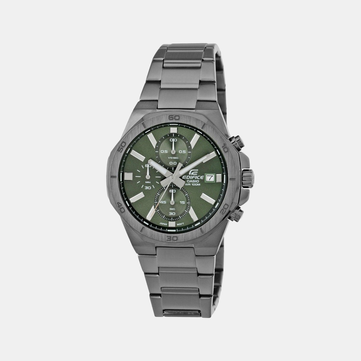 Casio Edifice Men Quartz Green Dial Chronograph Stainless Steel Watch ...