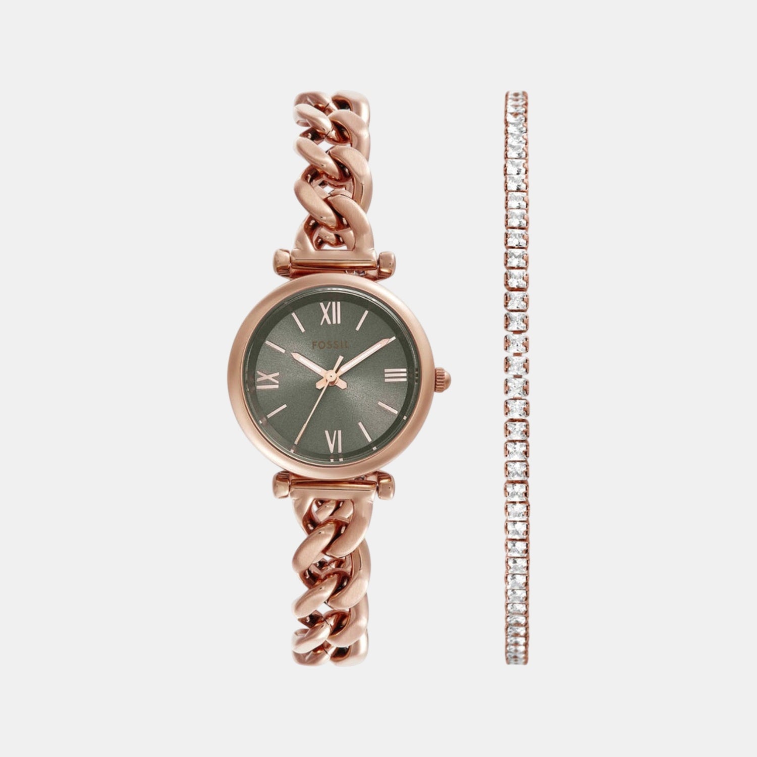 Fossil Carlie Women Gray Stainless Steel Watch ES5378SET – Just In Time