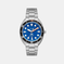 Fossil Breaker Men Quartz Blue Dial Analog Stainless Steel Watch FS6064 ...