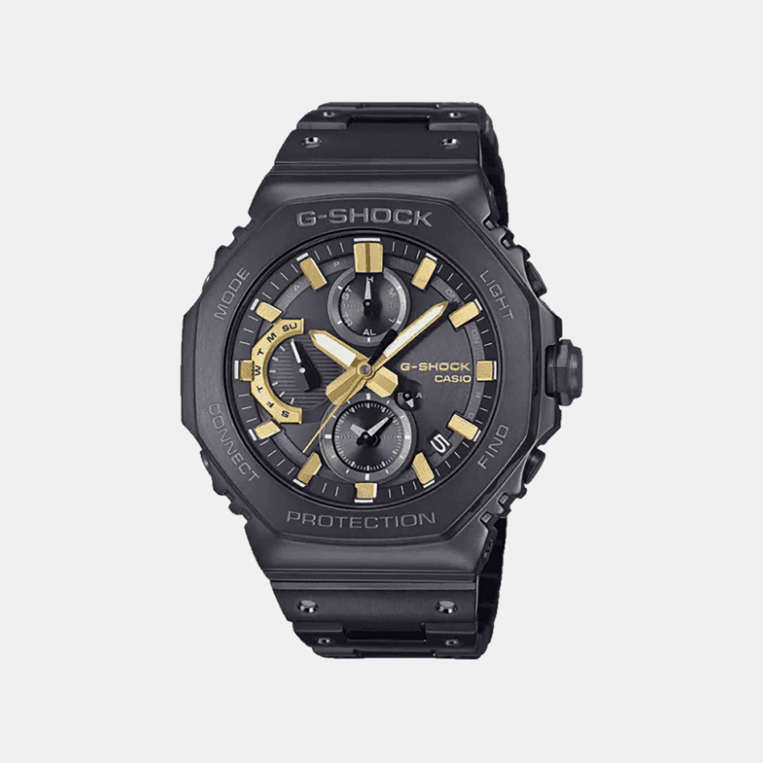 Casio G-Shock Men Quartz Black Dial Chronograph Stainless Steel Watch ...