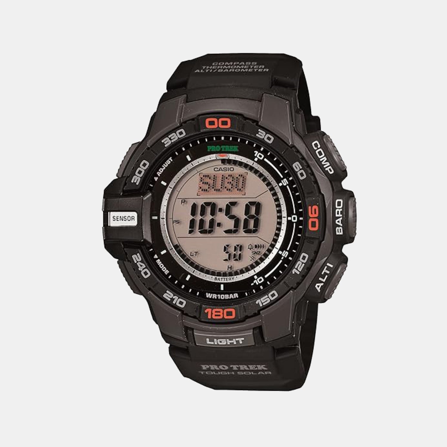 Casio Protrek Men Quartz Black Dial Digital Resin Watch SL71 – Just In Time