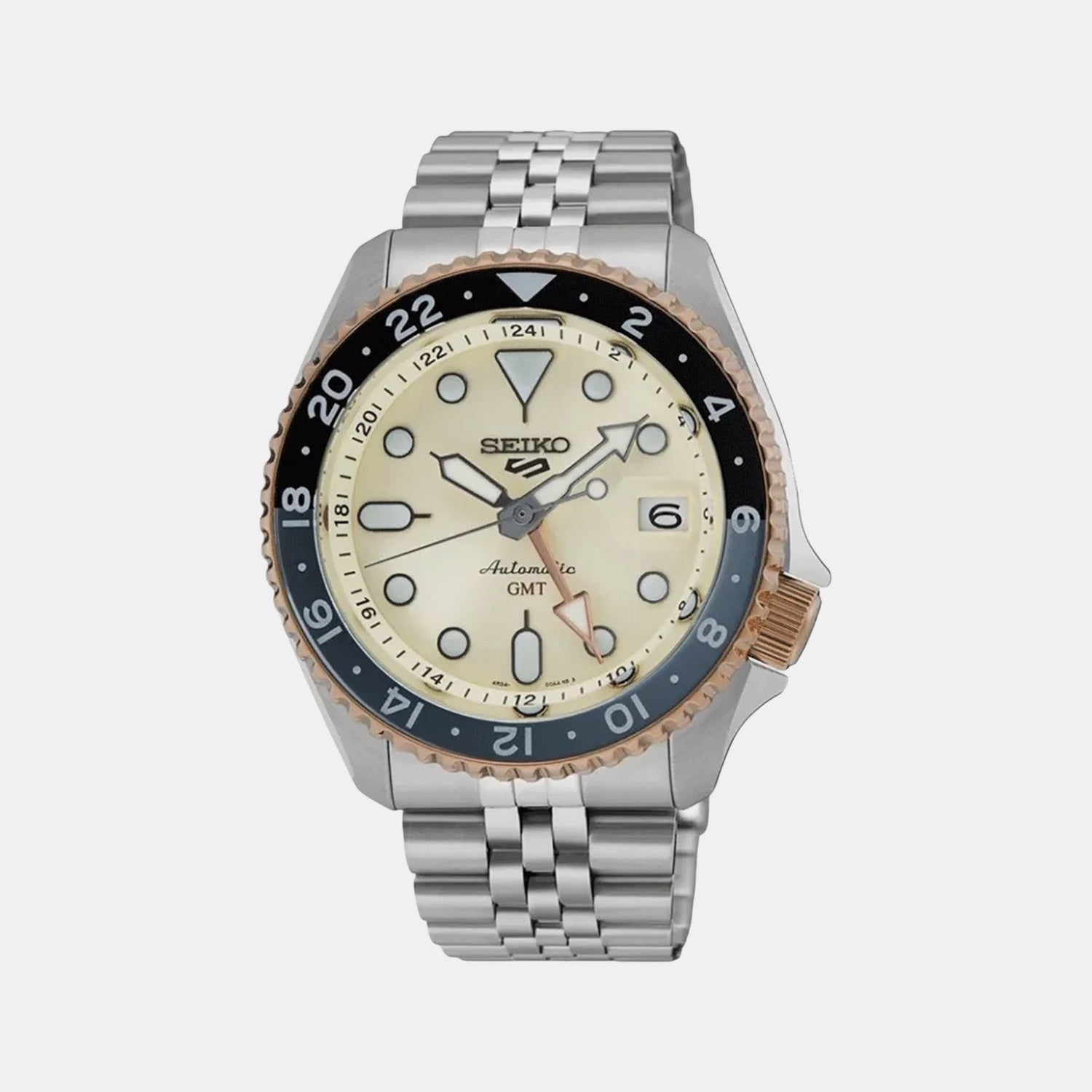 Seiko 5 Sports Men Off White Stainless Steel Watch SSK046K1 – Just In Time