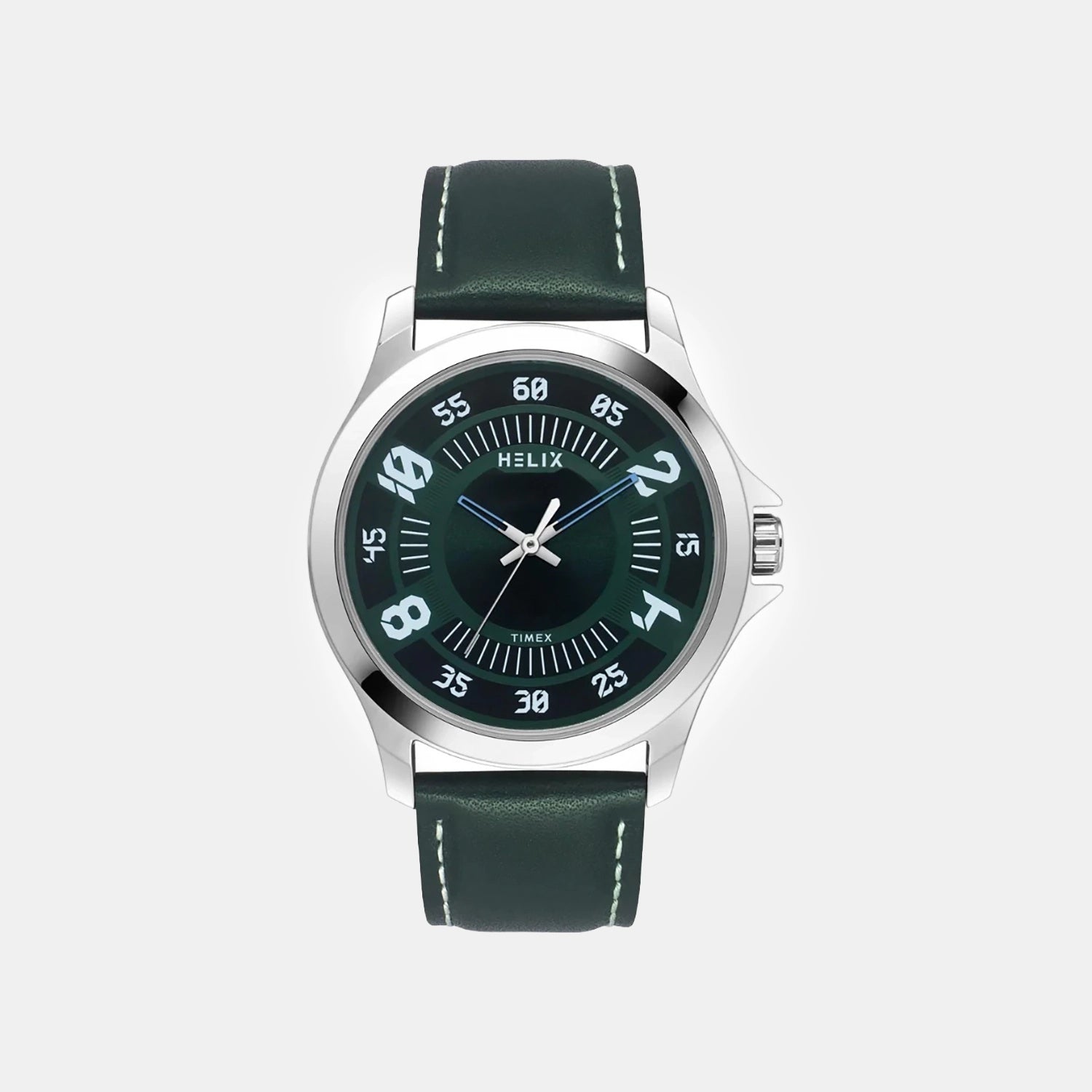 Helix Men Quartz Green Dial Analog Leather Watch TW055HG02 – Just In Time