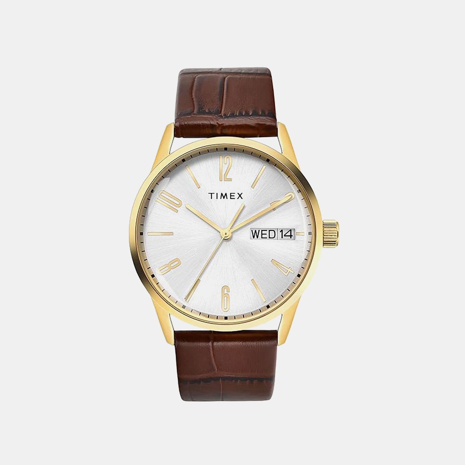 Timex Fashion Men Quartz Silver Dial Analog Leather Watch TWEG25508 ...