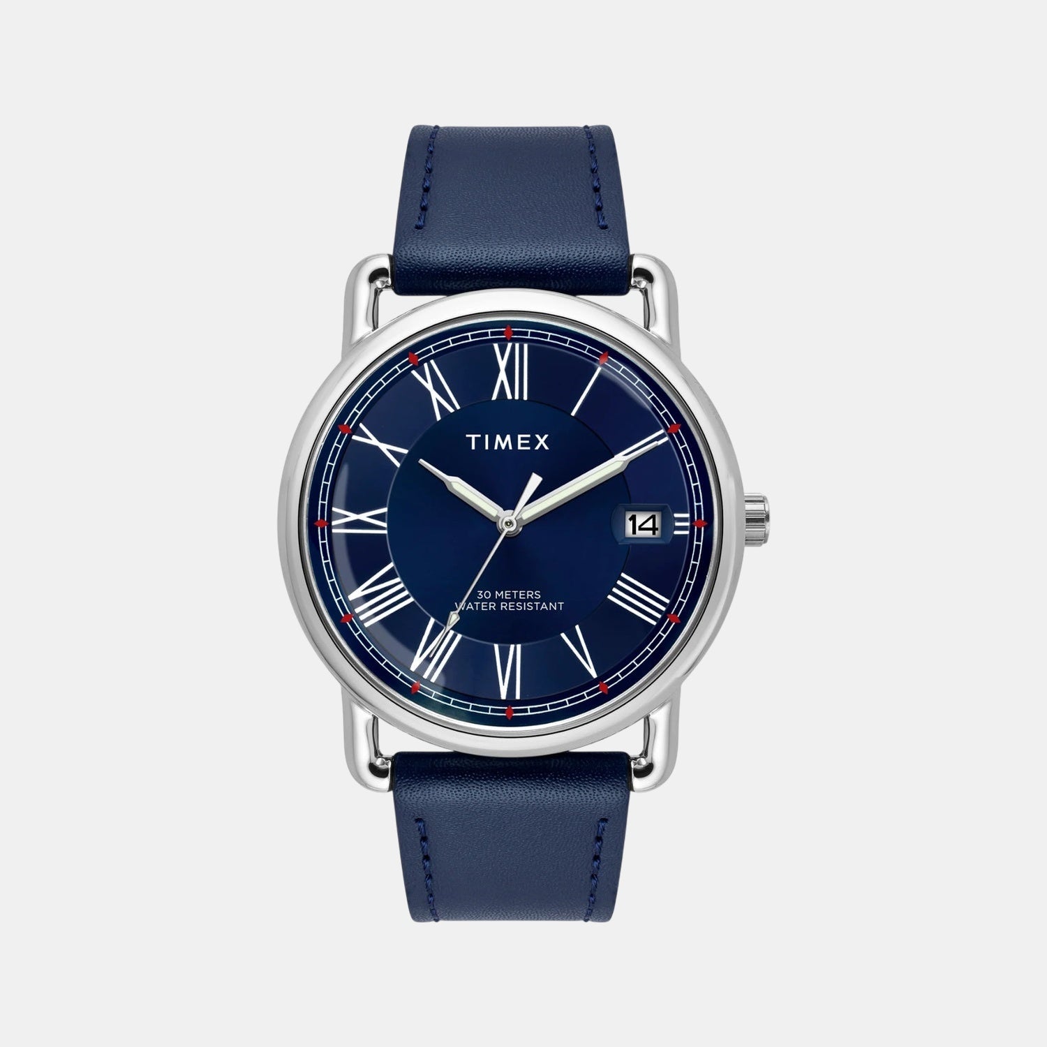 Timex Fashion Men Blue Leather Watch TWEG25600 – Just In Time