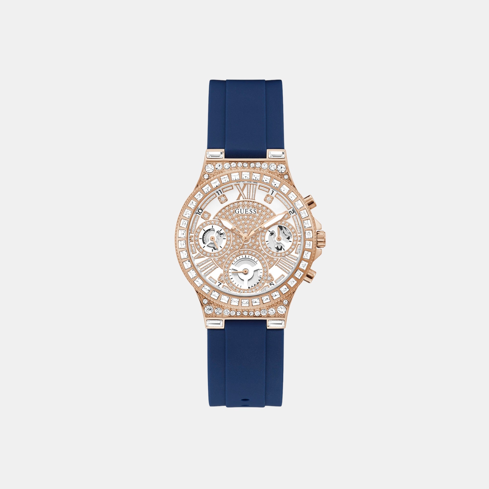 Guess Women Quartz Two Tone Dial Chronograph Silicone Watch GW0257L3 ...