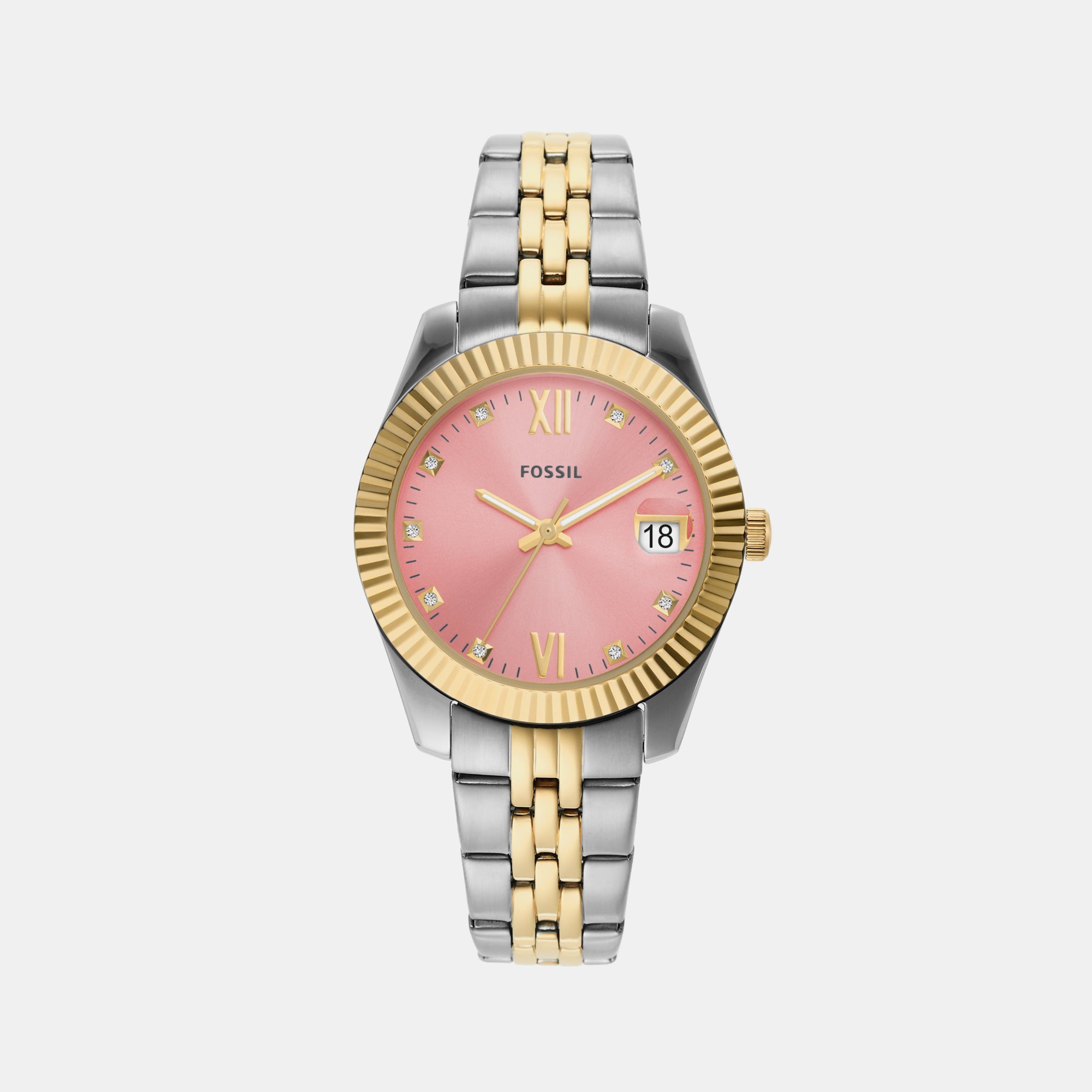 Fossil Scarlette Women Quartz Silver Dial Analog Stainless Steel Watch ...