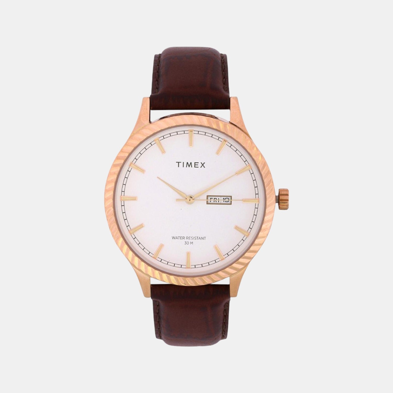 Timex Classics Men Quartz White Dial Analog Leather Watch TW0TG7503 ...