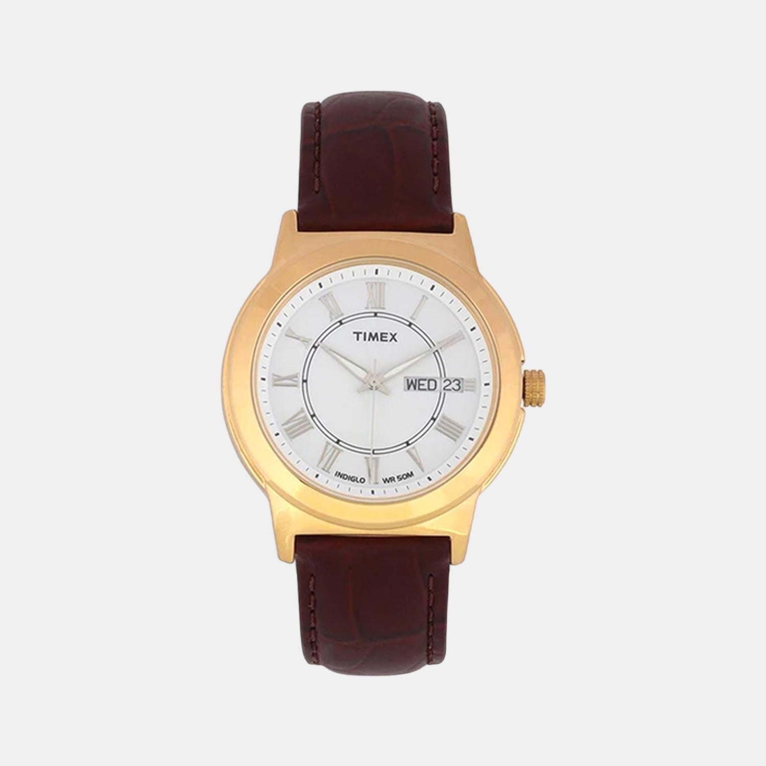 Timex Fashion Men Quartz White Dial Analog Leather Watch TWEG18006 ...