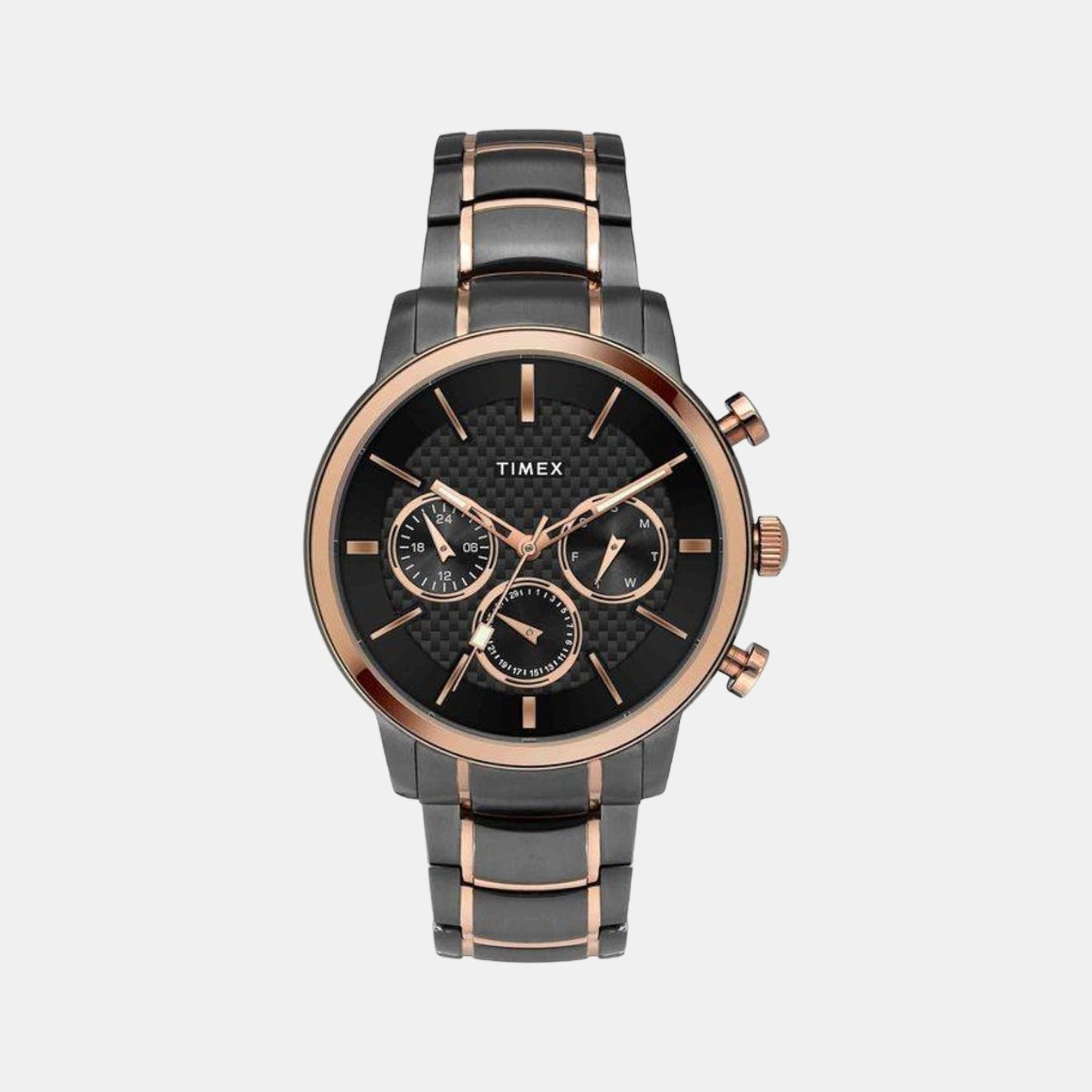Timex E Class Men Quartz Black Dial Chronograph Stainless Steel Watch ...