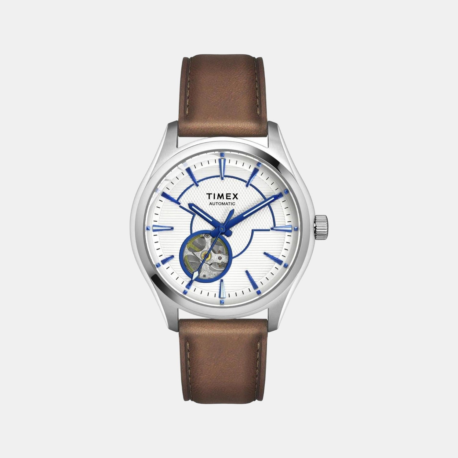 Timex E Class Men Quartz Silver Dial Analog Leather Watch TWEG21001 ...