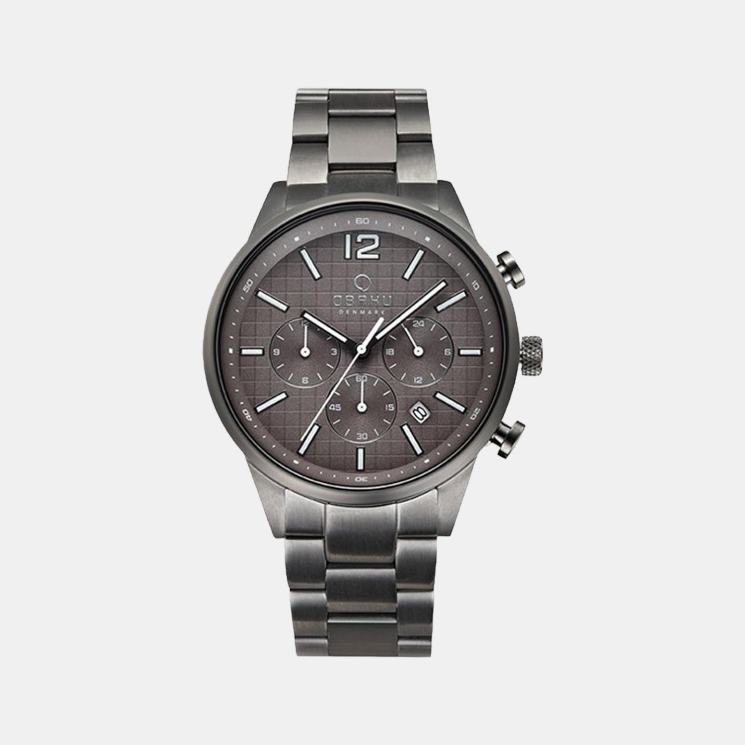 Obaku Skov Smokey Men Quartz Grey Dial Analog Stainless Steel Watch ...